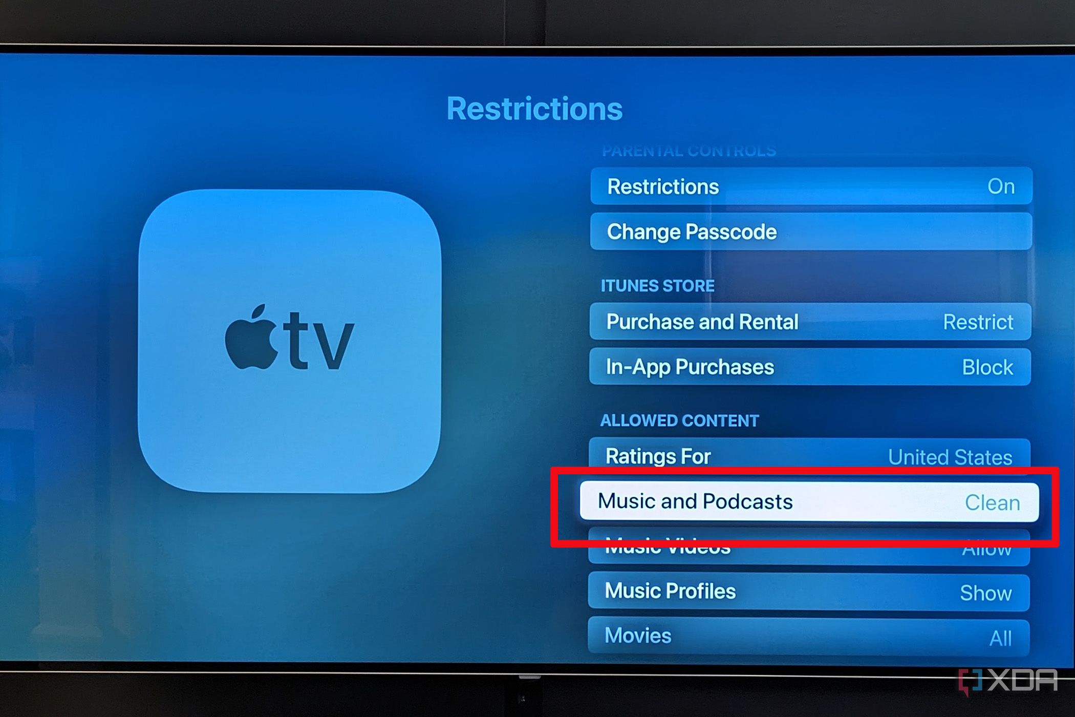 How to set a PIN for content on Apple TV