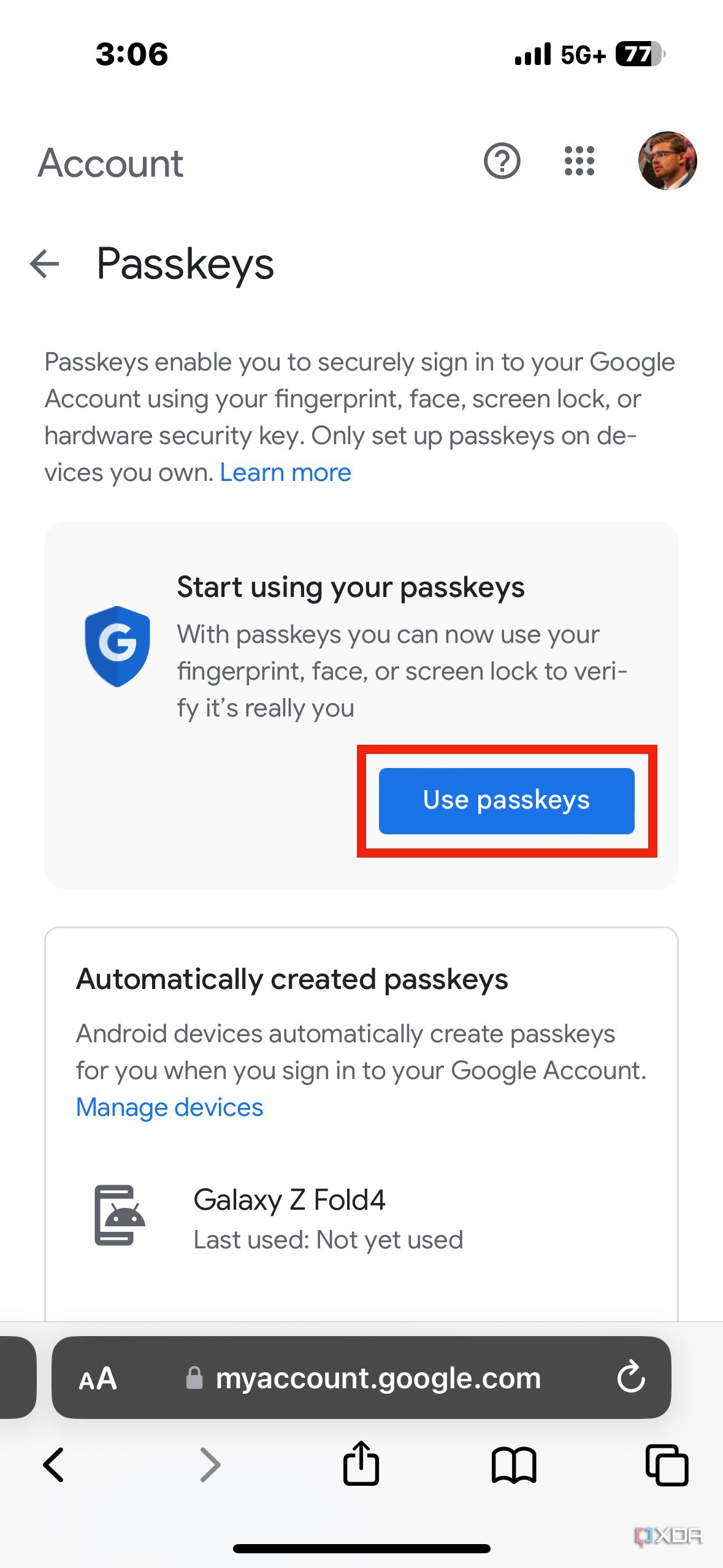 How to set up a passkey for Google