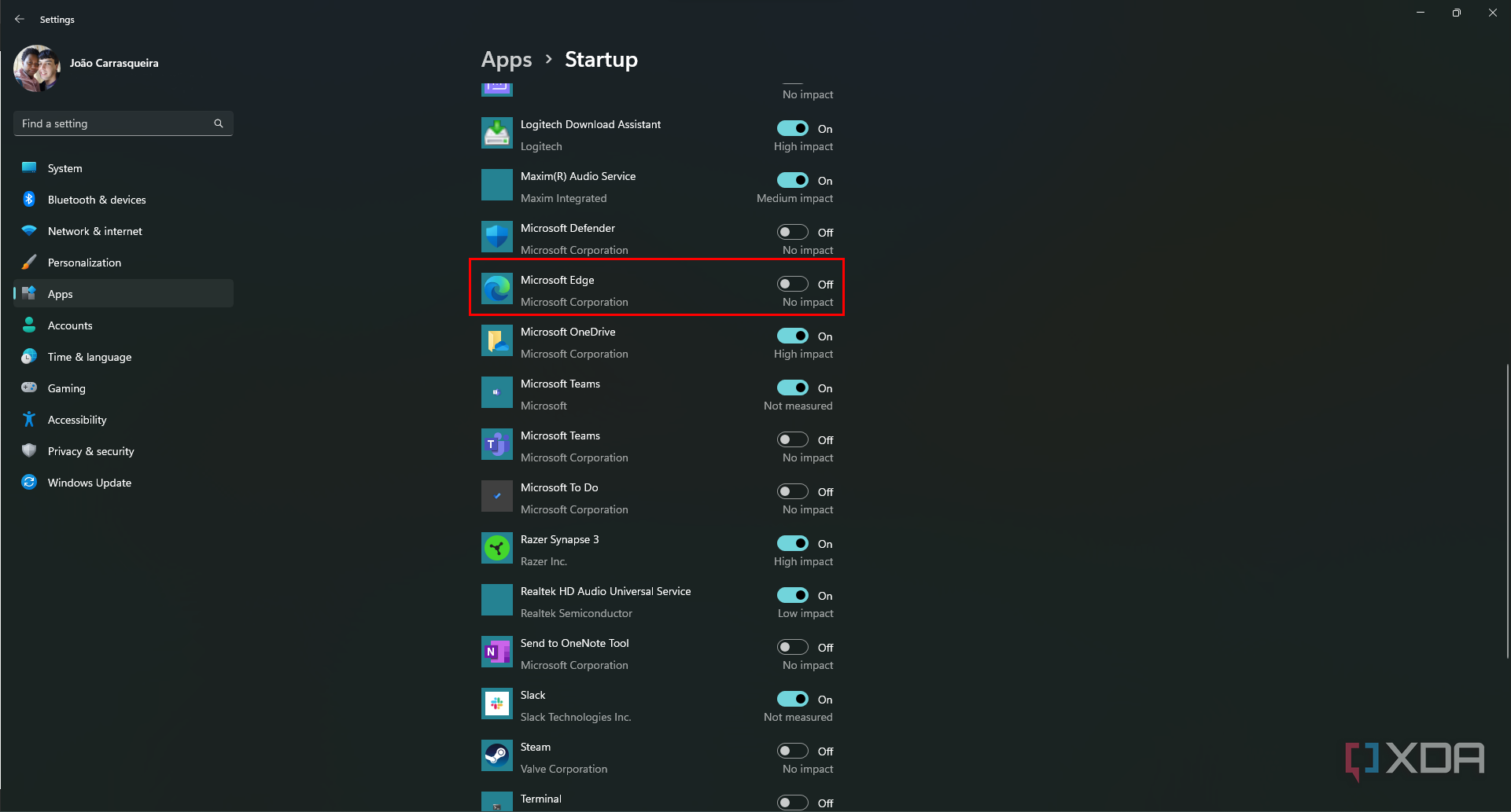 How to turn off startup tasks in Windows 11