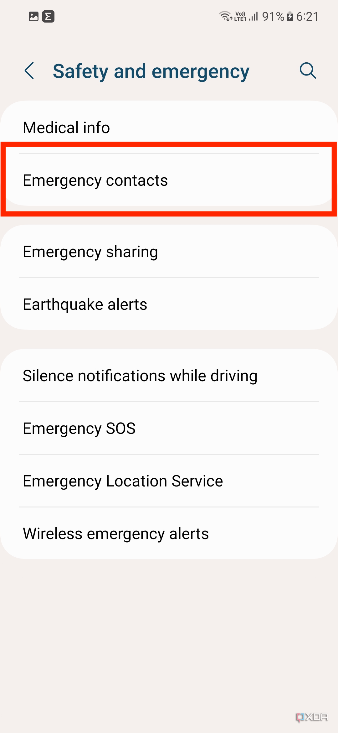 How to send an Emergency SOS call on a Samsung Galaxy device