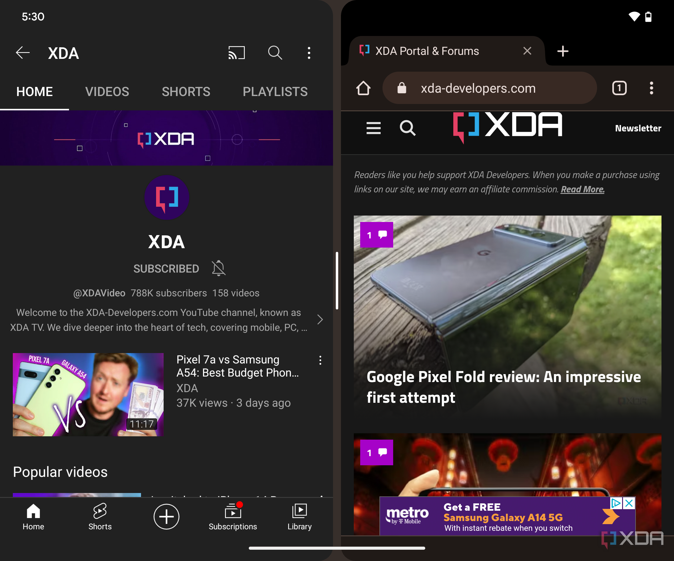 How to use two apps at once on the Google Pixel Fold