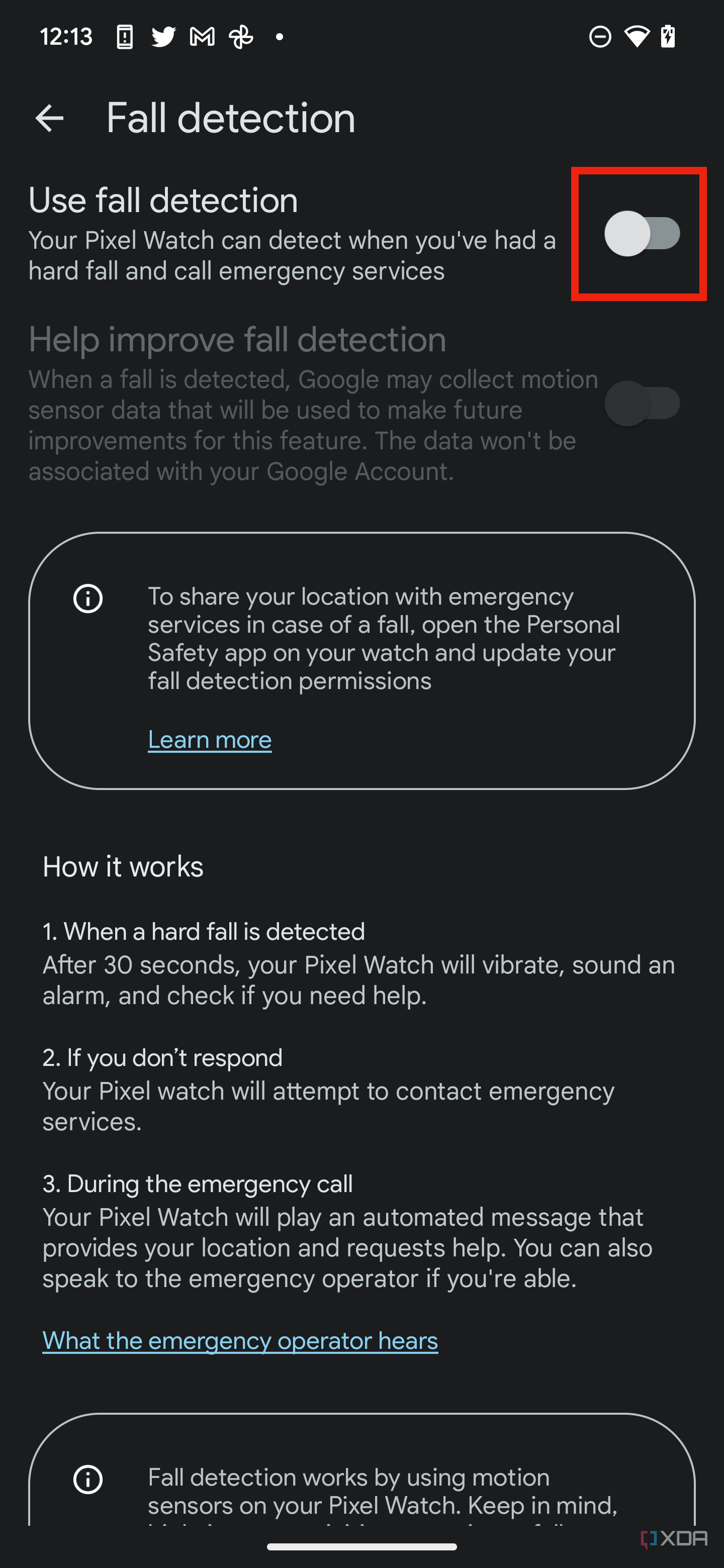 How to enable and use fall detection on Pixel Watch