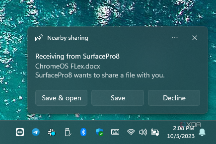 How to use Nearby sharing in Windows 11