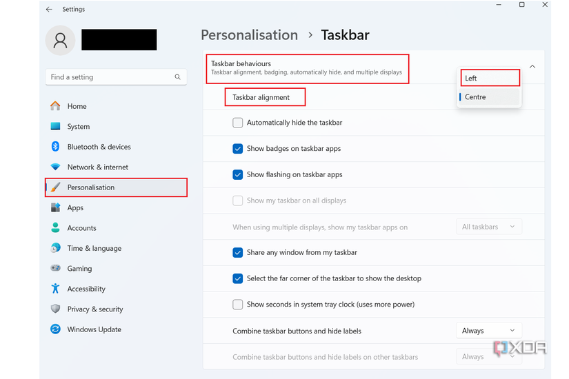 How to move the taskbar in Windows 11