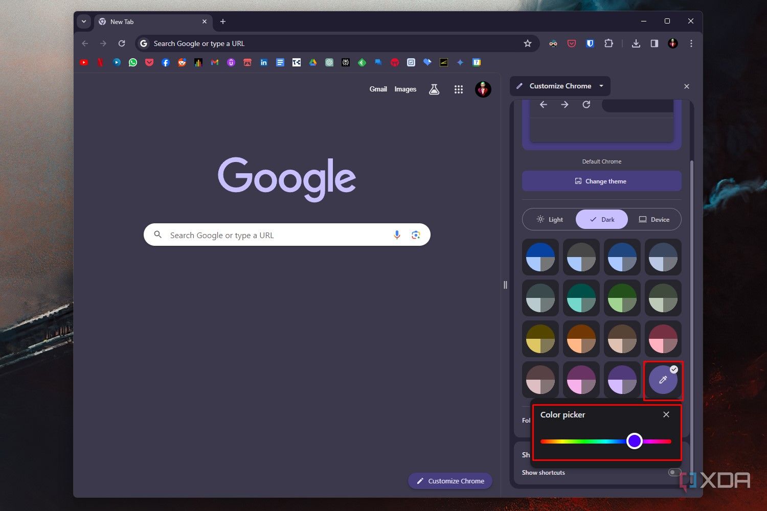 How to change your Google Chrome background