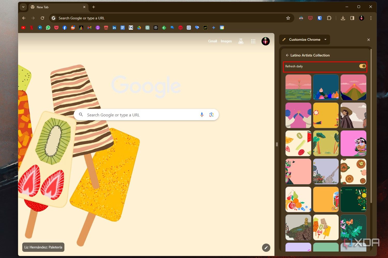 How to change your Google Chrome background