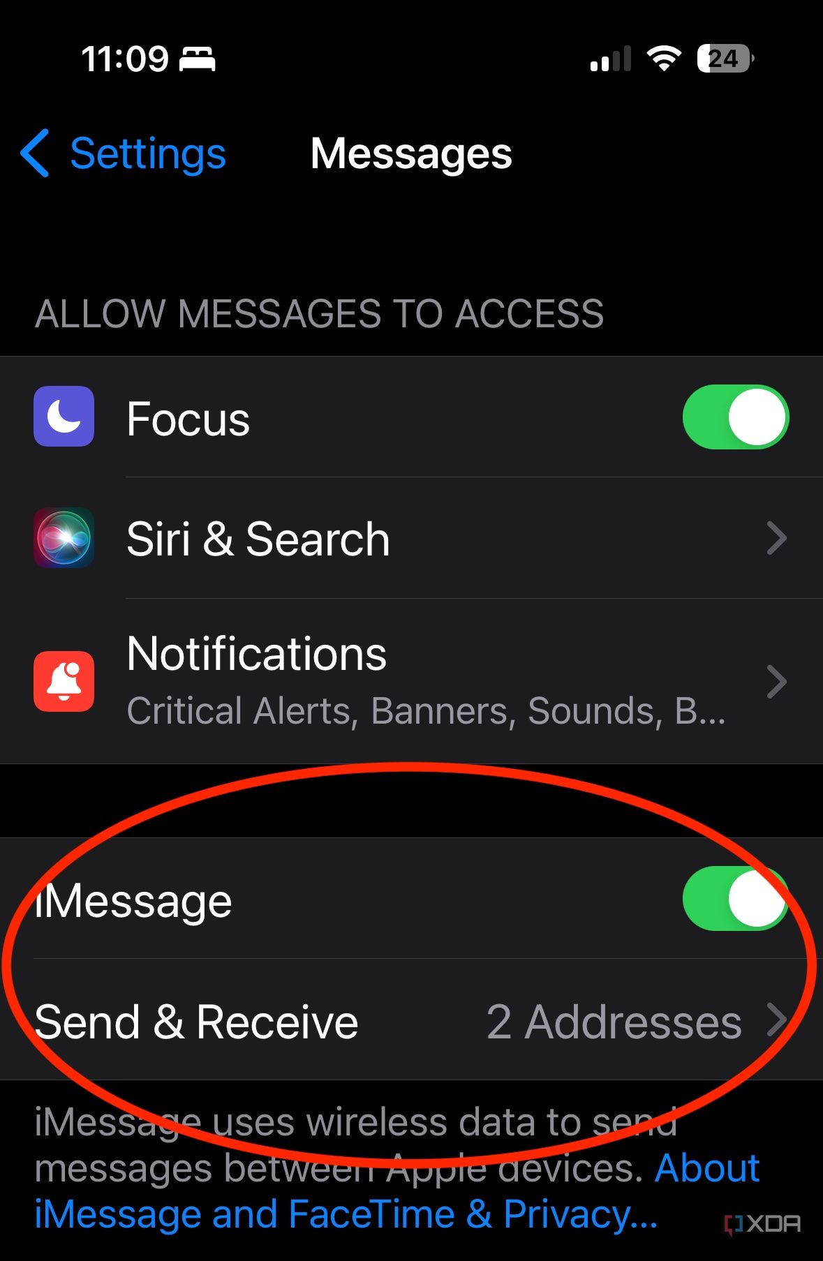 Why are my texts green when sending to another iPhone?