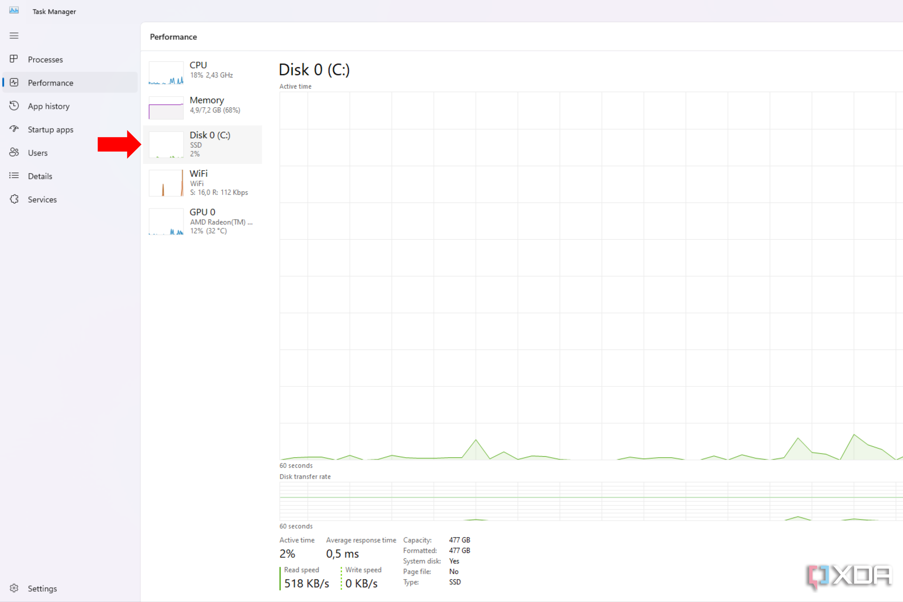 How to monitor disk usage in Windows 11