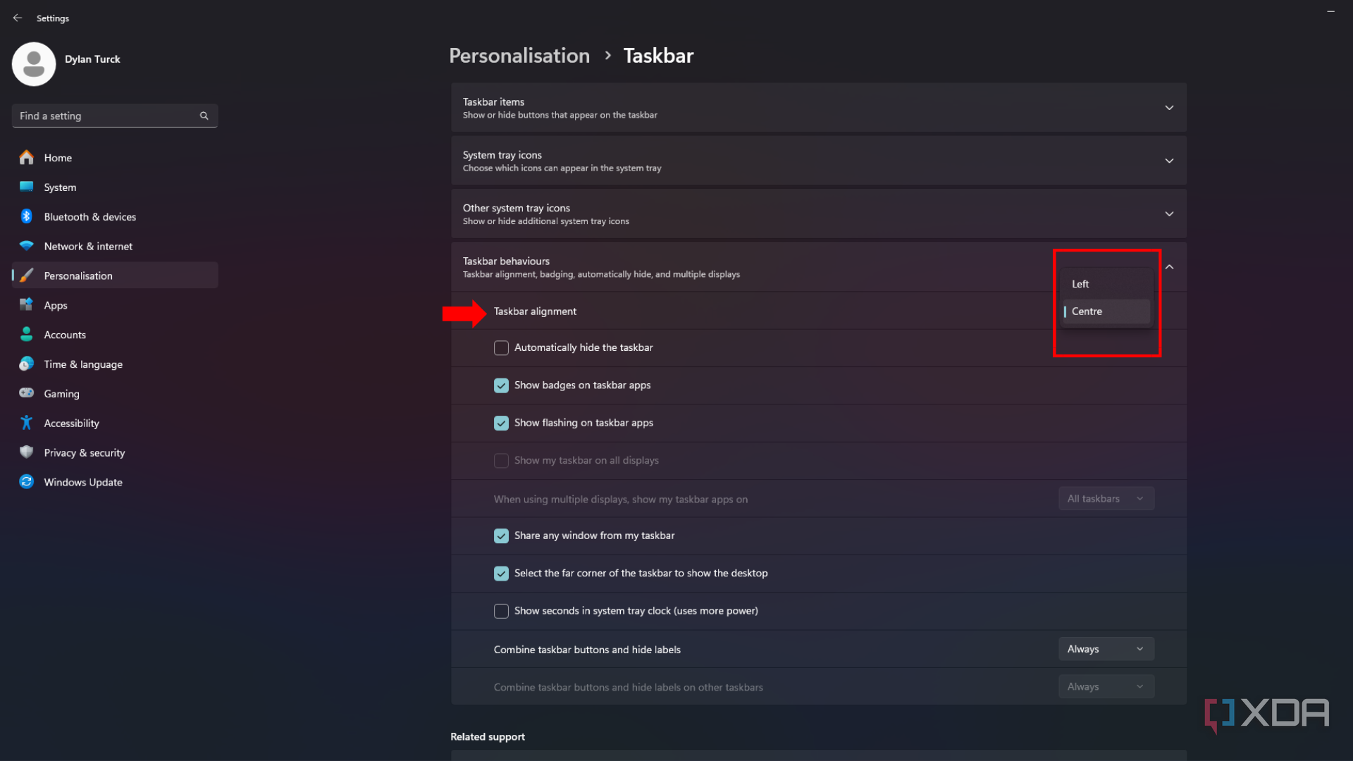 How to personalize your taskbar in Windows 11