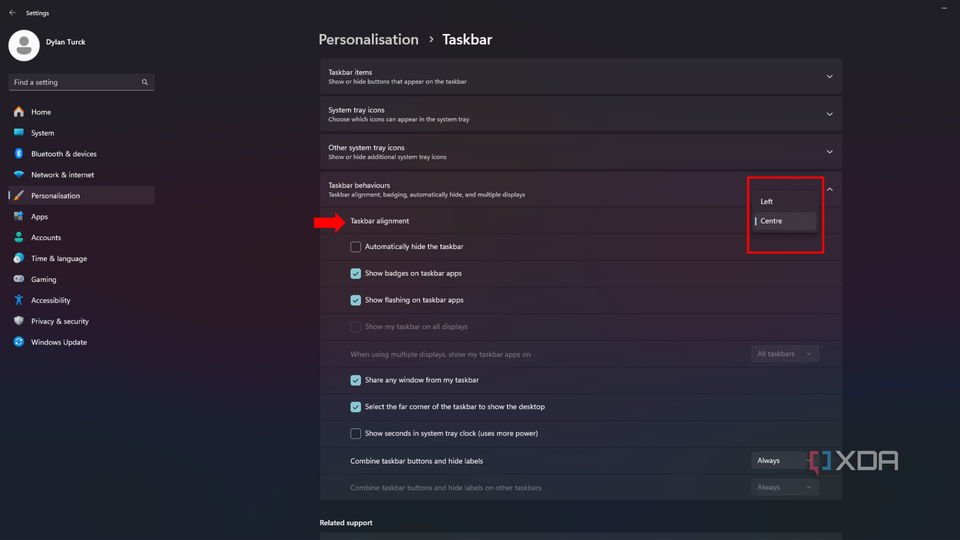 How to personalize your taskbar in Windows 11