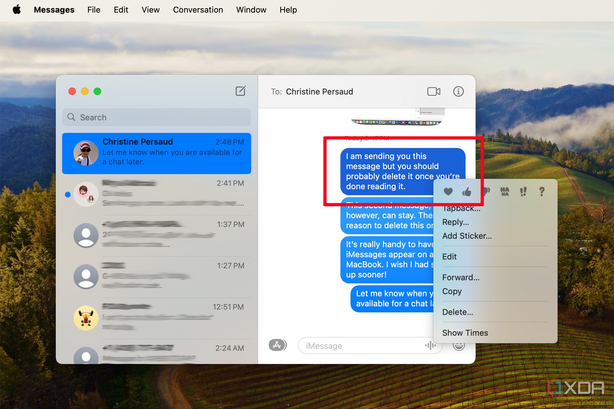 How to delete messages on a MacBook