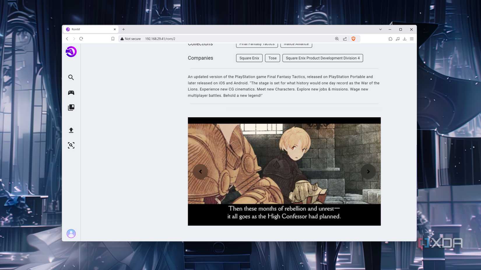 Manage your ROM collection with a self-hosted RomM server