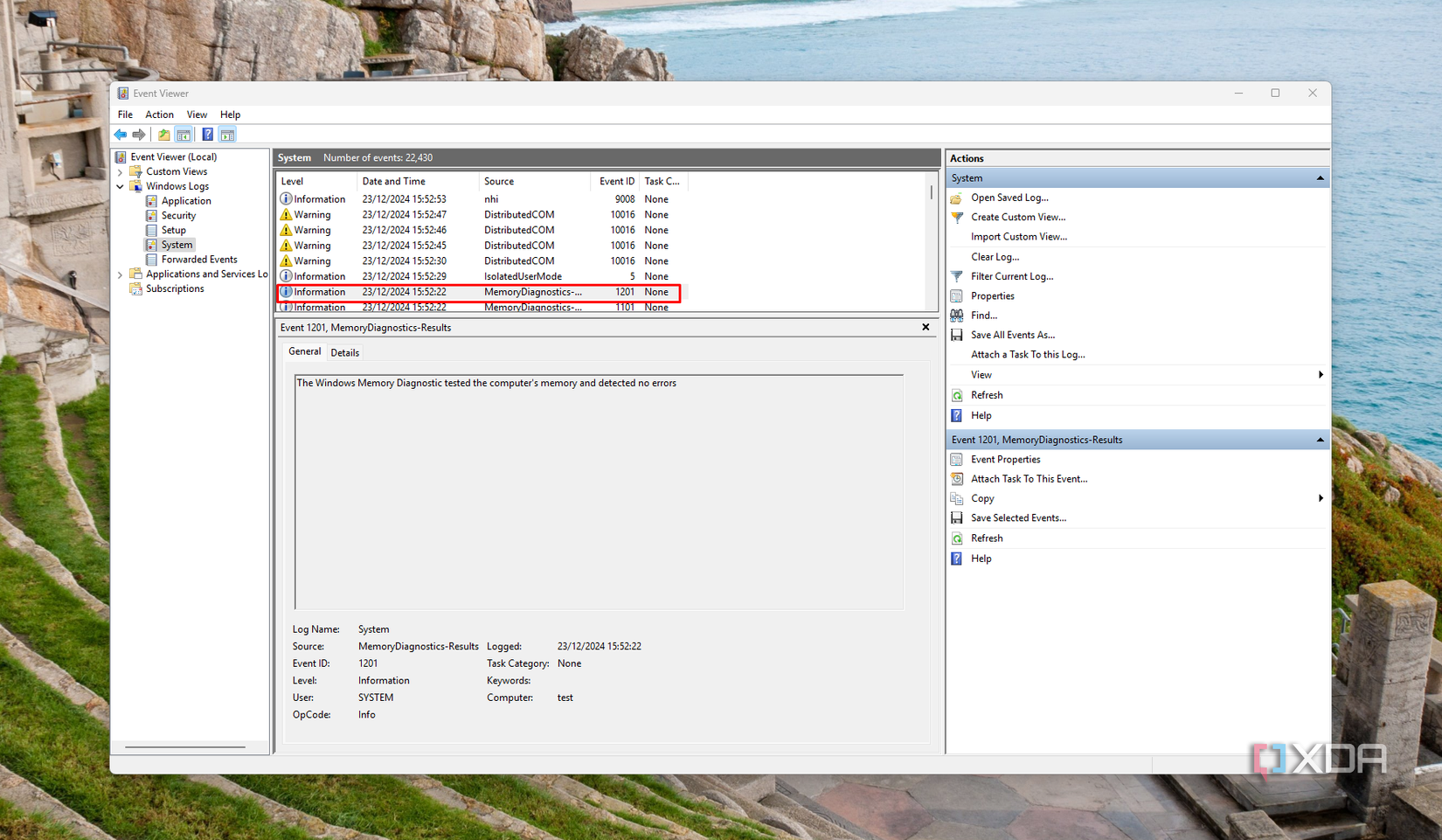 Check your PCs memory