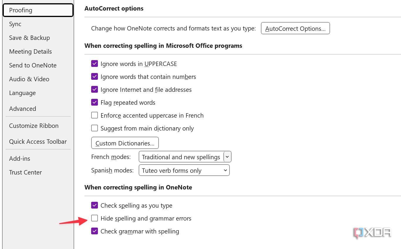These settings in OneNote should be changed