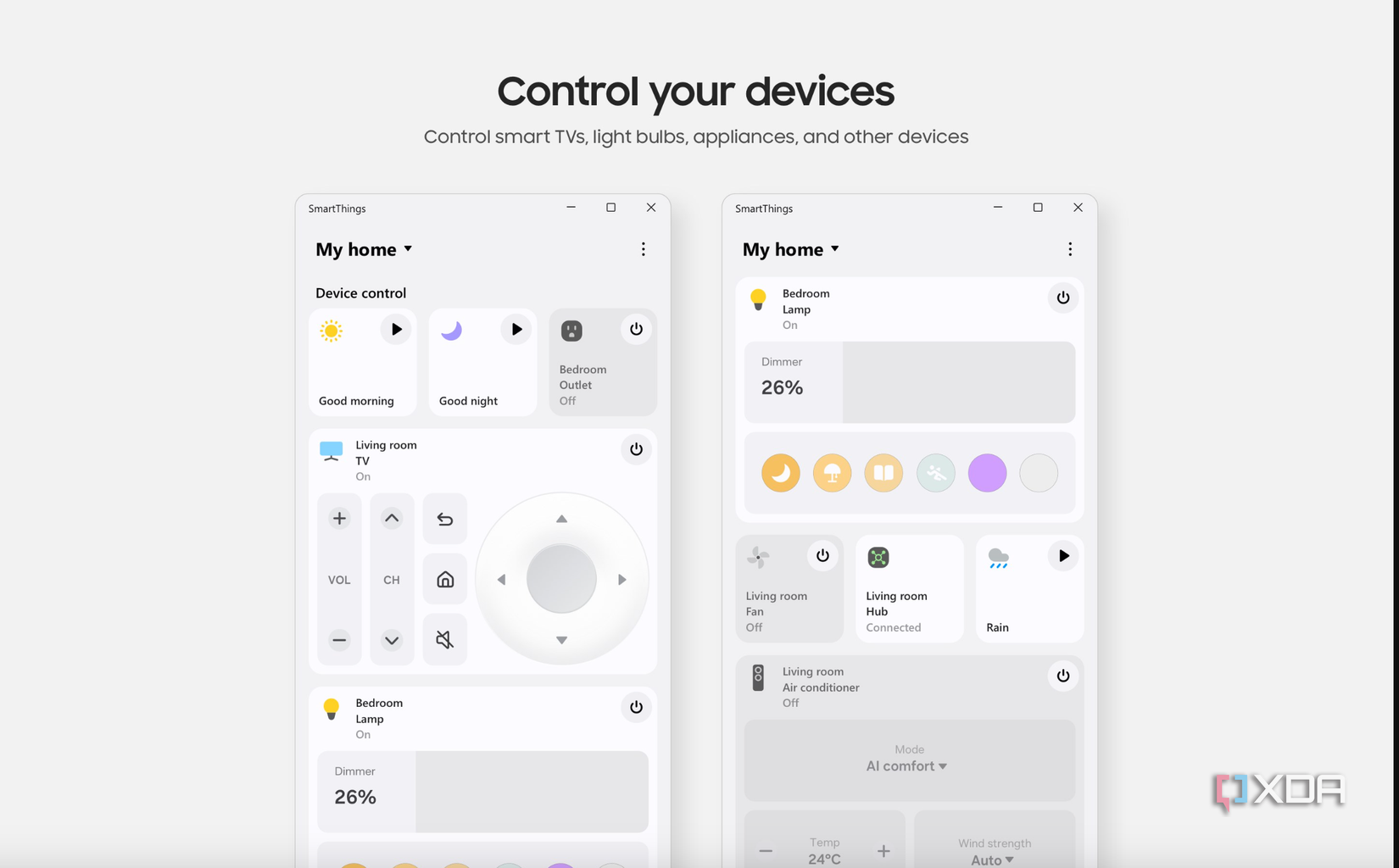 Windows smart home controls