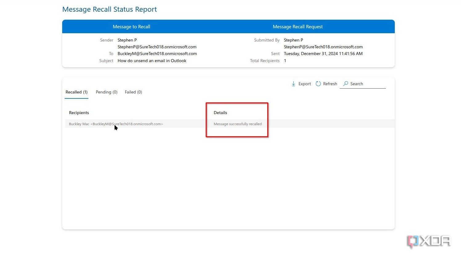 How to recall an email in Outlook