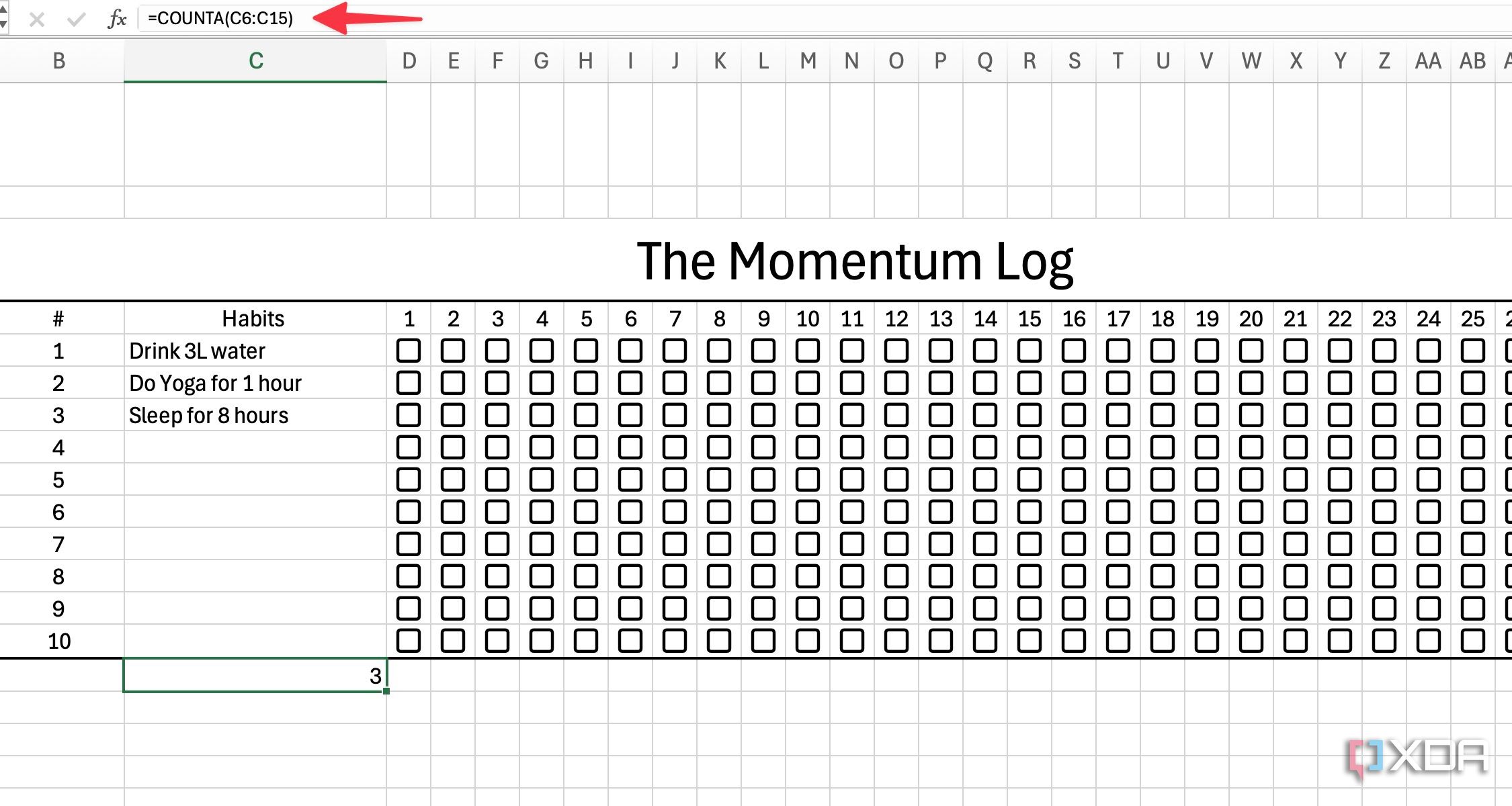 I built a habit tracker in Excel that actually works