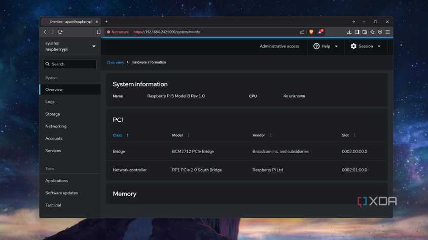 I tried Cockpit to manage my Raspberry Pi and regret not using it sooner