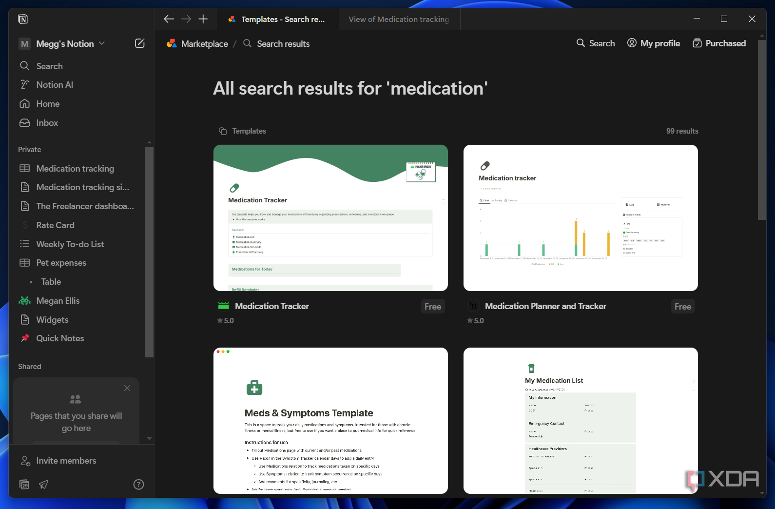 I set up a Notion page to track my medication for free
