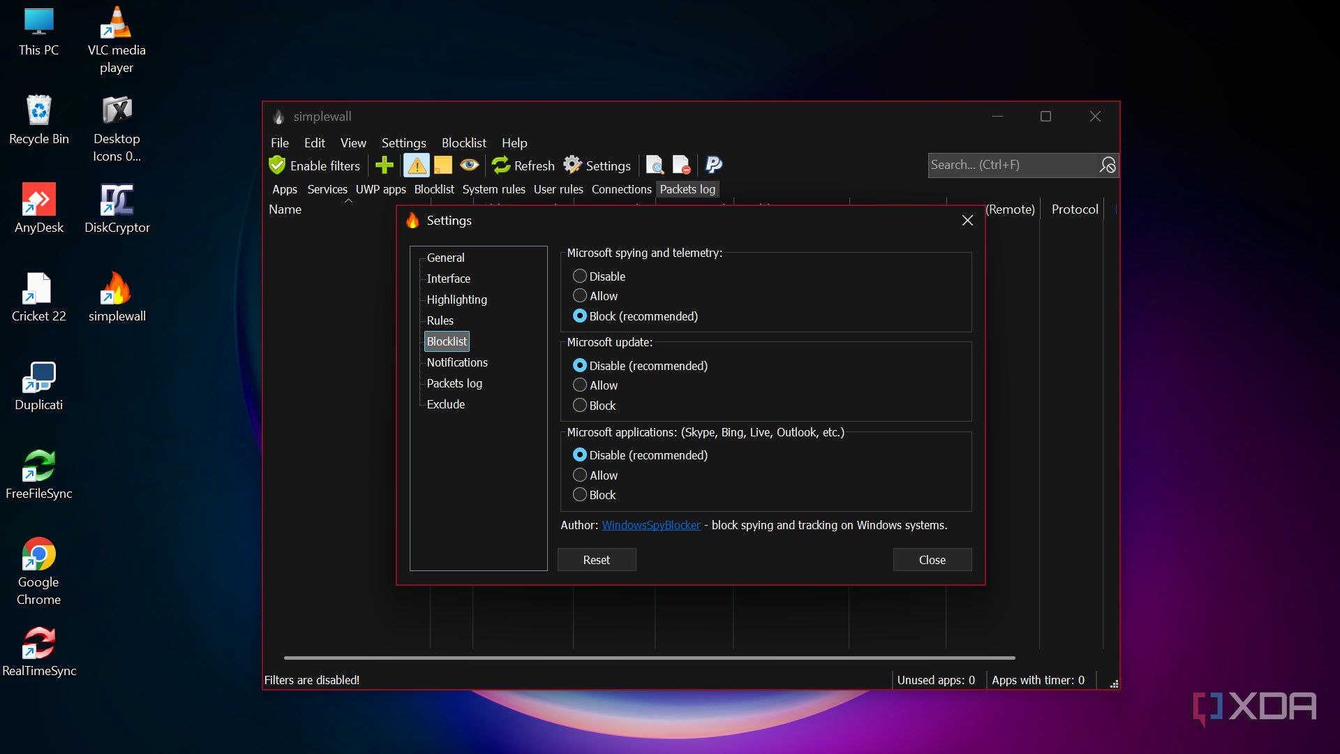 Simplewall Github Simplewall Stop Apps And Services Glitching Your