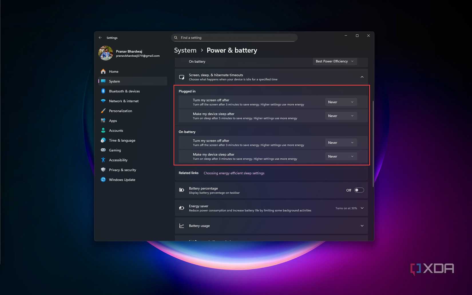 I change these 6 settings on Windows to improve battery life
