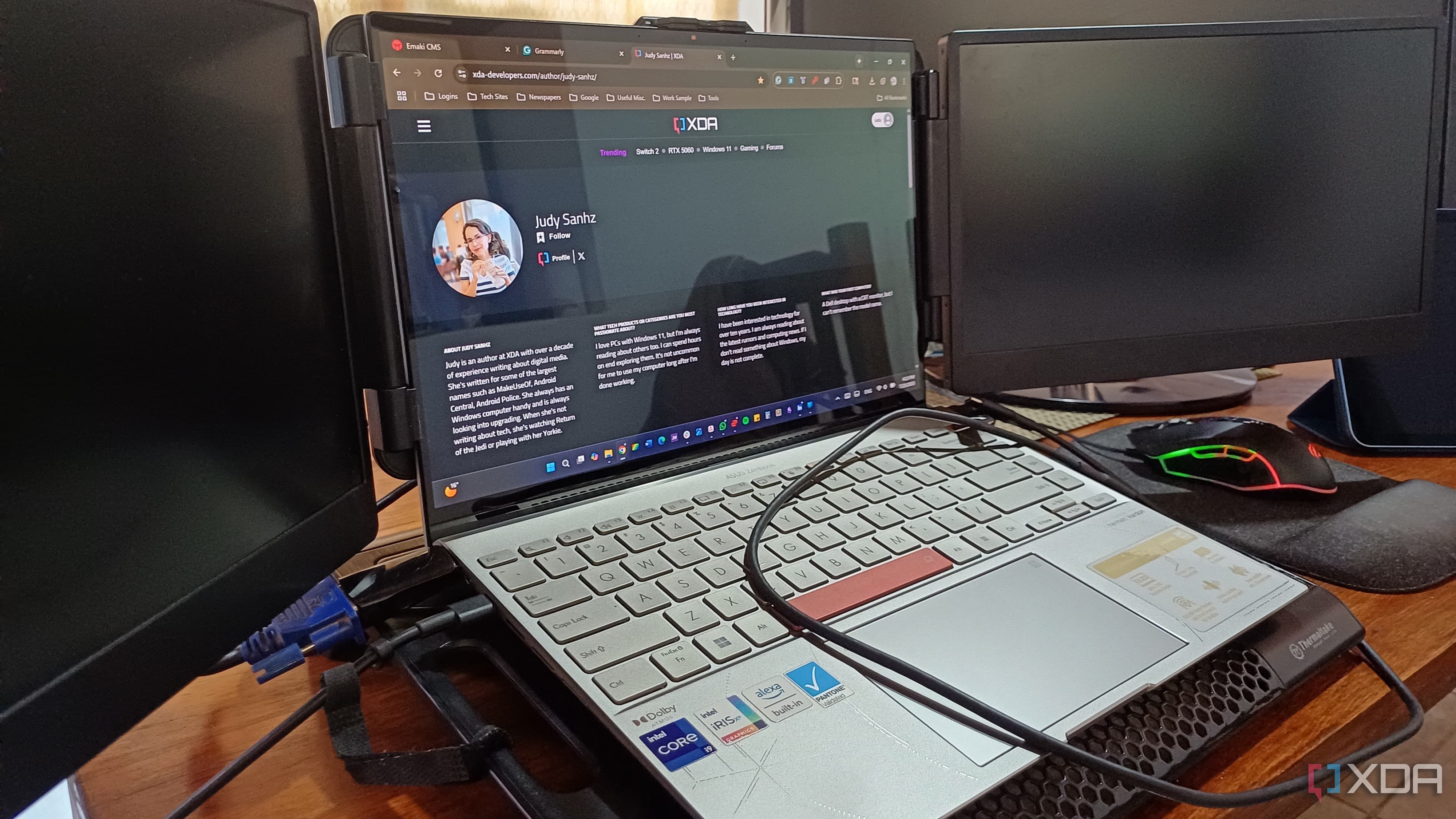 I tried a dual-screen extender for my laptop, but it drained my battery ...